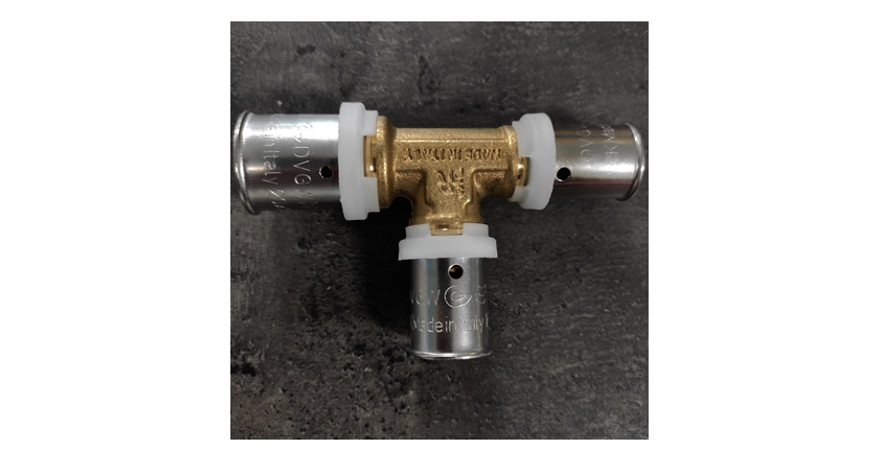 Ötrétegű cső press idom T idom 20-16-16 Comisa, Press idomok, COMISA