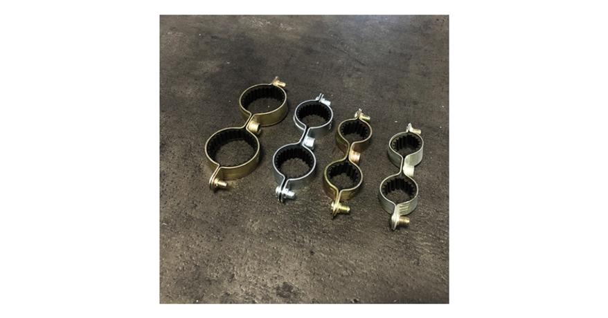 Gumis bilincs 28/II rögzítő bilincs dupla rézcsőre ...